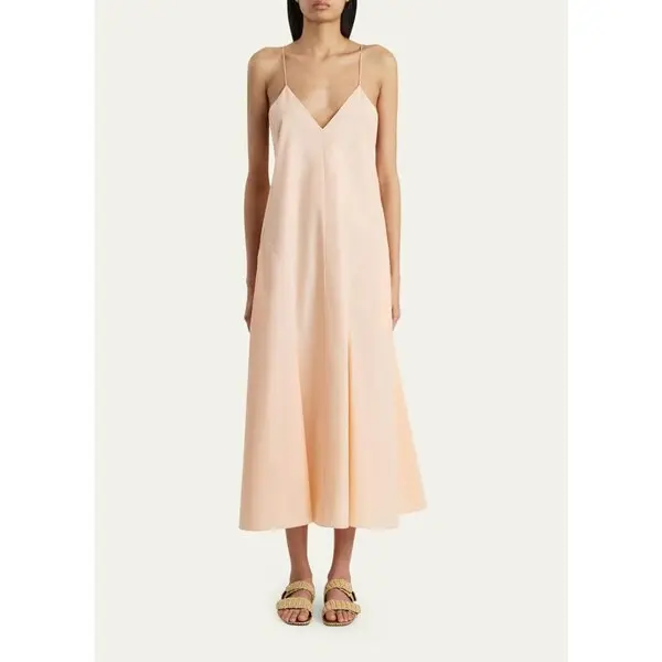 Khaite Iben Sleeveless Cotton Midi Dress