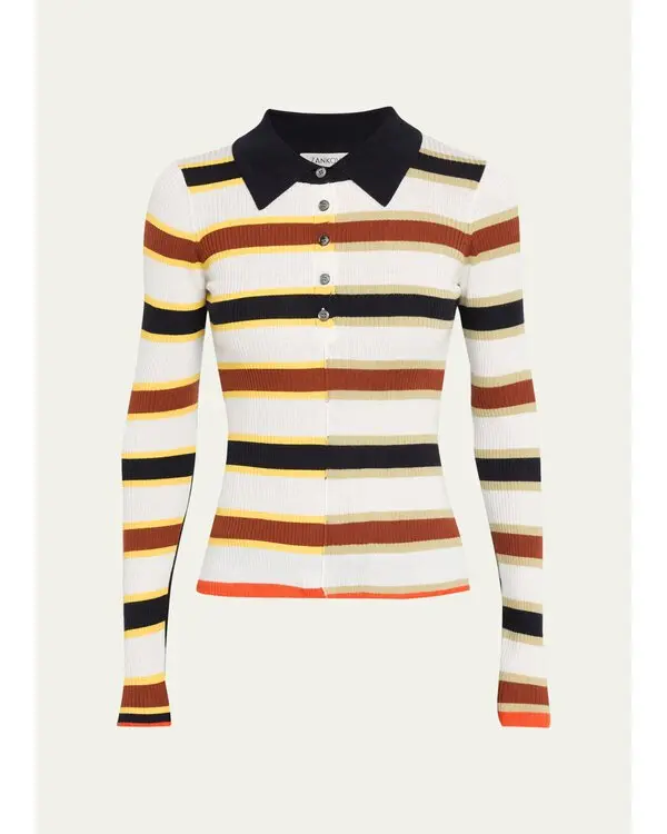 ZANKOV Caesar Striped Polo Top
