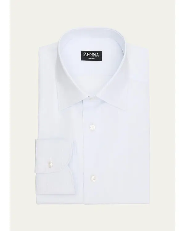 Zegna Micro-check Trecapi Cotton Dress Shirt