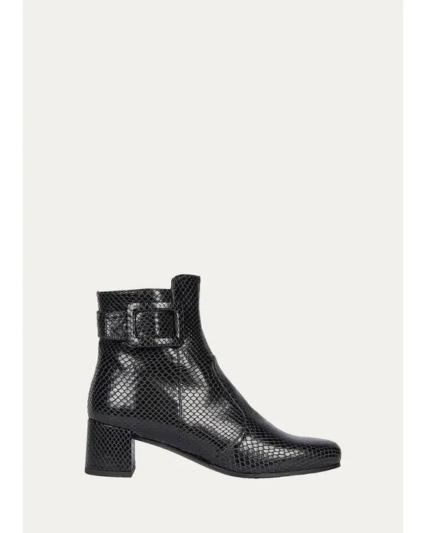 ROGER VIVIER Tres Vivier 45mm Snakeskin-embossed Leather Ankle Boots