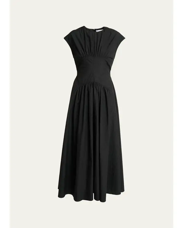 Proenza Schouler White Label Nyssa A-line Technical Cotton Dress - Black
