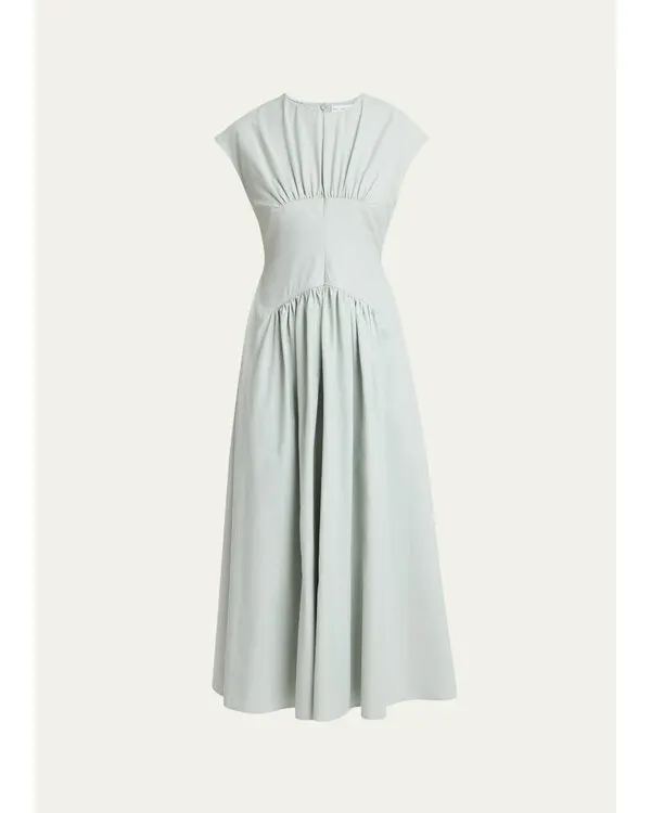 Proenza Schouler White Label Nyssa A-line Technical Cotton Dress - Jade
