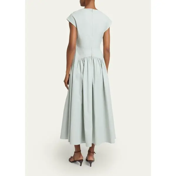 Proenza Schouler White Label Nyssa A-line Technical Cotton Dress - Jade