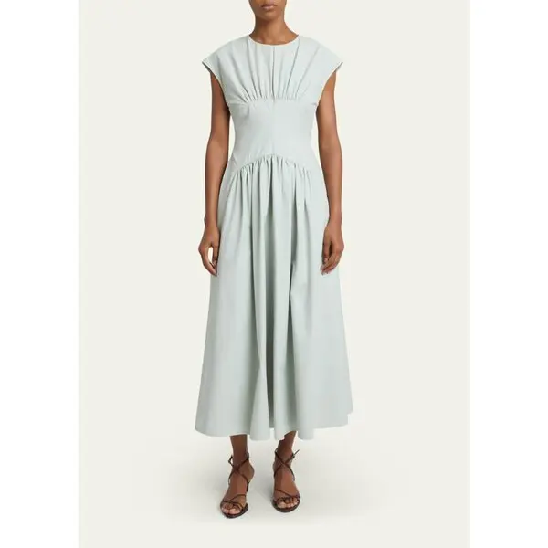 Proenza Schouler White Label Nyssa A-line Technical Cotton Dress - Jade