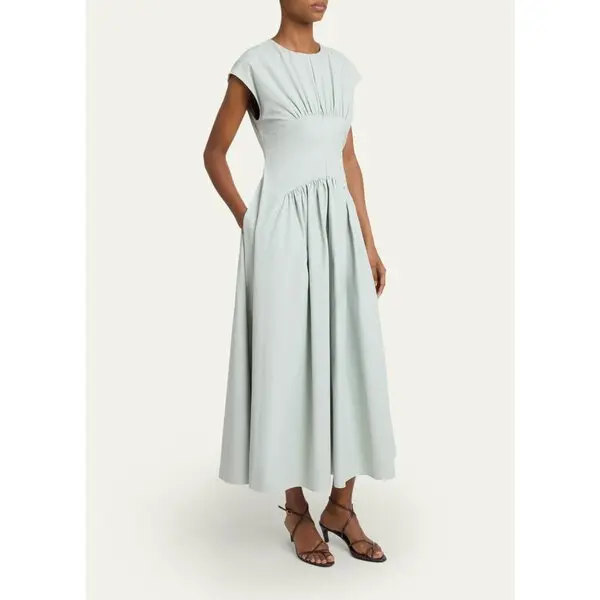 Proenza Schouler White Label Nyssa A-line Technical Cotton Dress - Jade