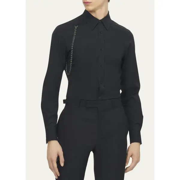 Alexander McQueen Cotton Beaded-harness Sport Shirt