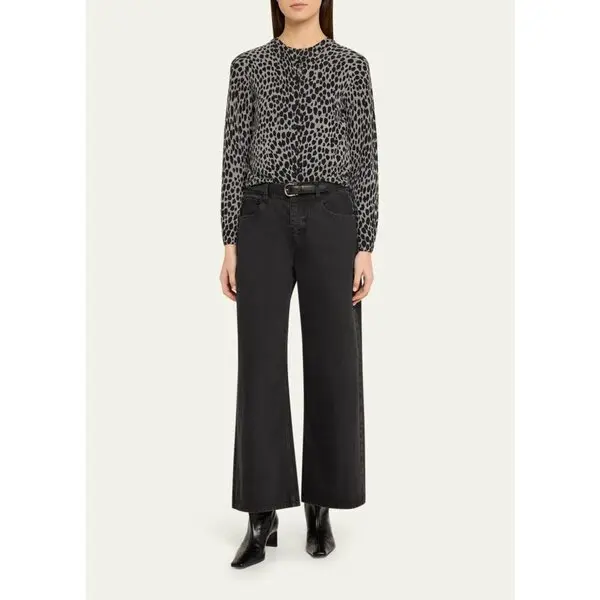 NILI LOTAN Terese Flared-leg Dark Jeans