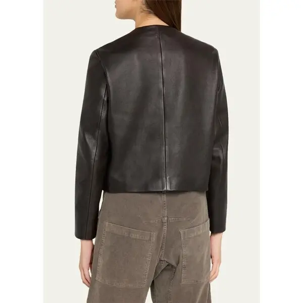NILI LOTAN Ophelie Leather Collarless Jacket