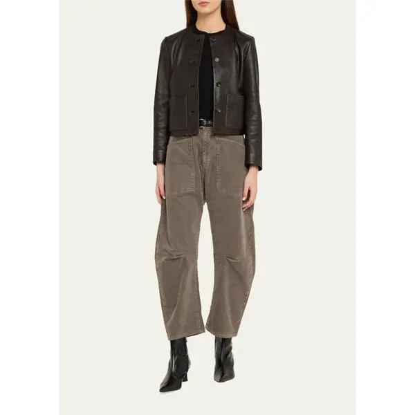 NILI LOTAN Ophelie Leather Collarless Jacket