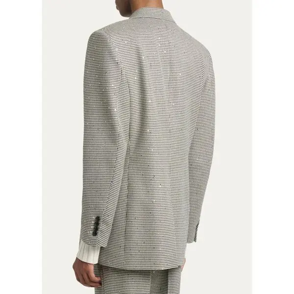 Amiri Houndstooth Double-breasted Peak Lapel Blazer