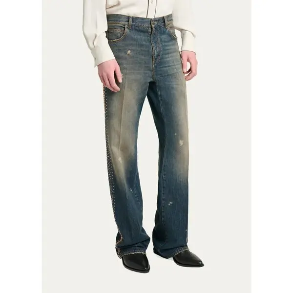 Amiri Ma Fit Star Studded-trim Jeans