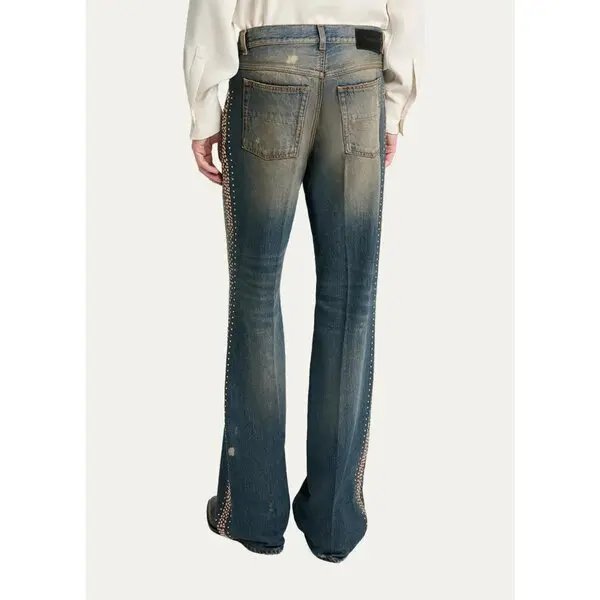 Amiri Ma Fit Star Studded-trim Jeans