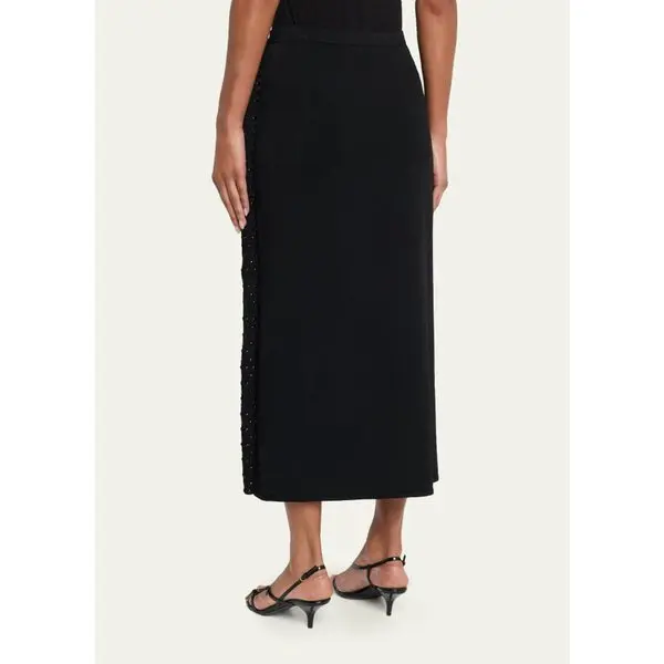 DIOTIMA Mane Fringe Embellished Midi Skirt - Black