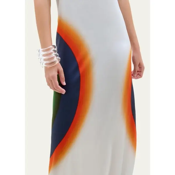 Silvia Tcherassi Bahiana Strapless Abstract-print Silk Maxi Dress