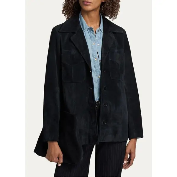 NILI LOTAN Dominic Calfskin Suede Jacket