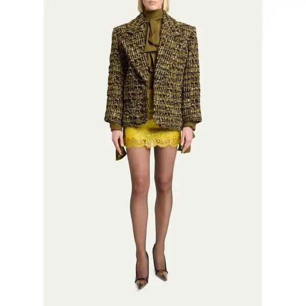 Saint Laurent Lavalliere Silk Long-sleeve Blouse
