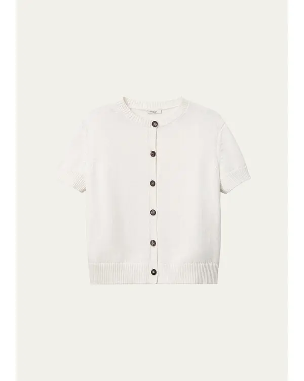 Lafayette 148 New York Crewneck Cotton-silk Cardigan