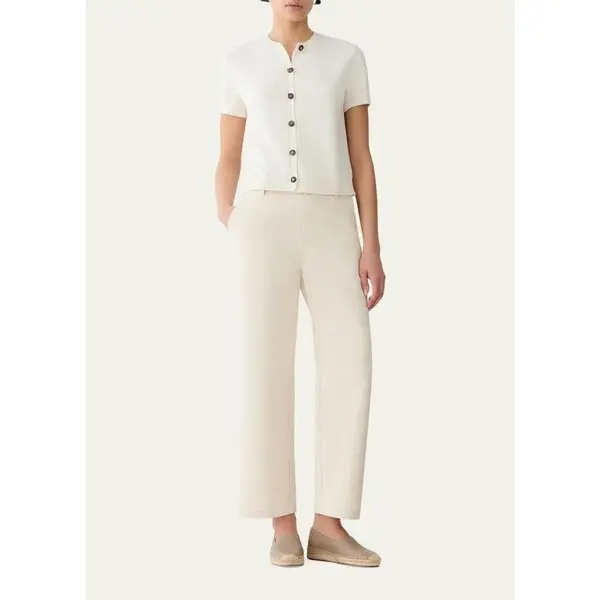 Lafayette 148 New York Crewneck Cotton-silk Cardigan
