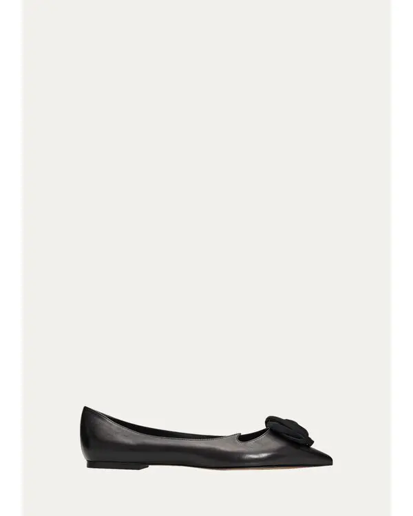 ROGER VIVIER I Love Vivier Rose Leather Ballerina Flats
