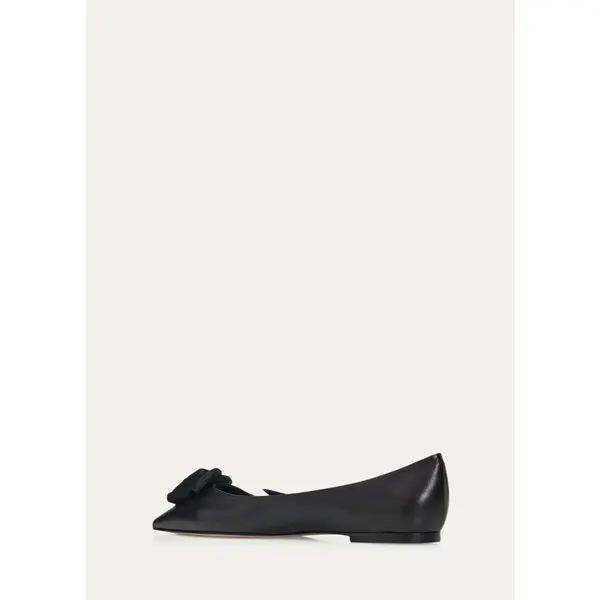ROGER VIVIER I Love Vivier Rose Leather Ballerina Flats