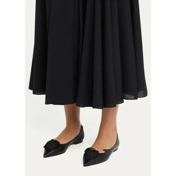 ROGER VIVIER I Love Vivier Rose Leather Ballerina Flats