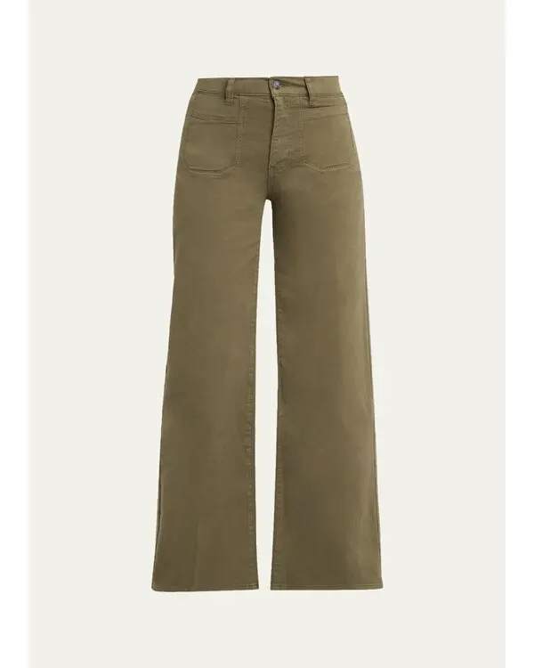 FRAME Le Slim Palazzo Pants - Grasshopper