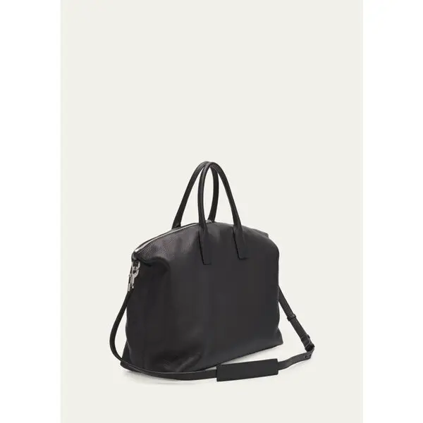 Saint Laurent Grained Leather Bowling Tote Bag