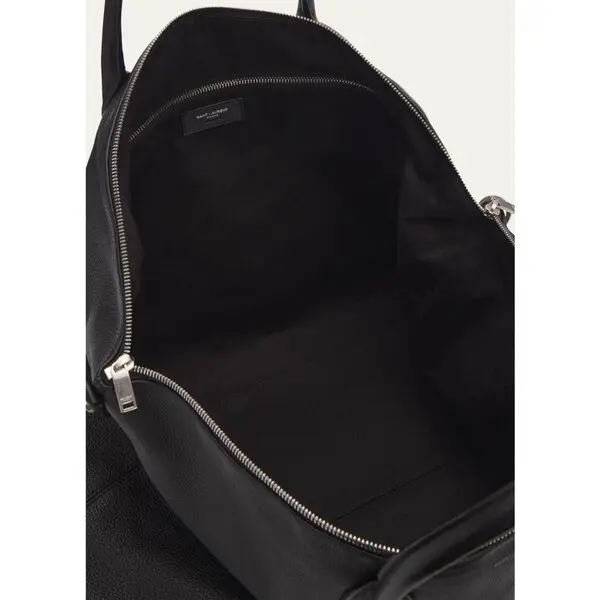 Saint Laurent Grained Leather Bowling Tote Bag