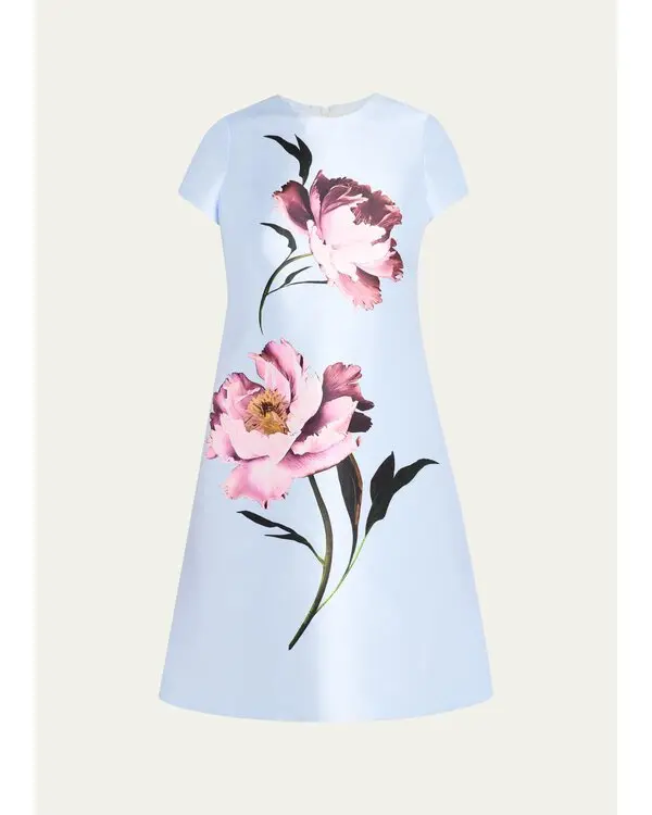 Rickie Freeman For Teri Jon Floral-print Faille Dress