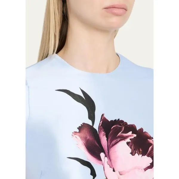 Rickie Freeman For Teri Jon Floral-print Faille Dress