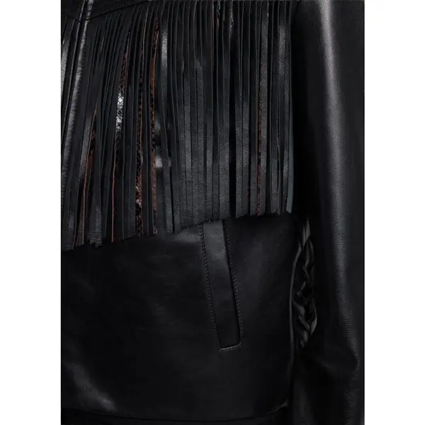 Alexander McQueen Western Fringe-trim Leather Jacket