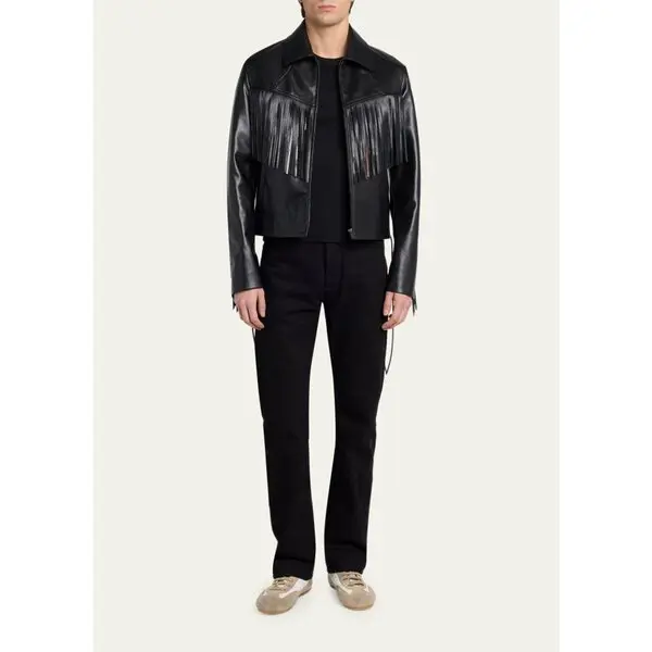 Alexander McQueen Western Fringe-trim Leather Jacket