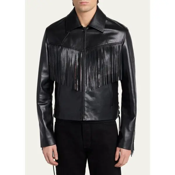 Alexander McQueen Western Fringe-trim Leather Jacket