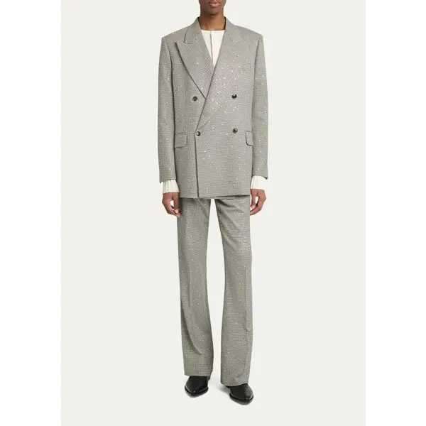 Amiri Ma Fit Houndstooth Sequin Trousers