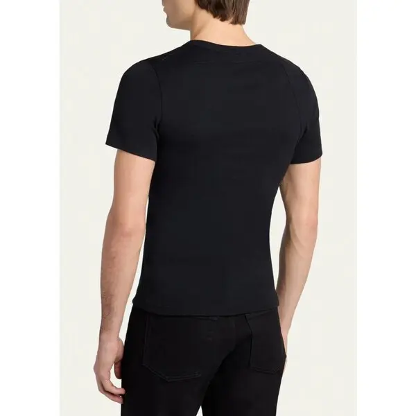 Alexander McQueen Beaded Harness Micro-rib Cotton Crewneck T-shirt