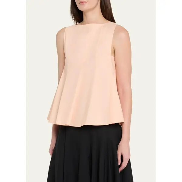 Khaite Marita Paneled Cotton Peplum Top