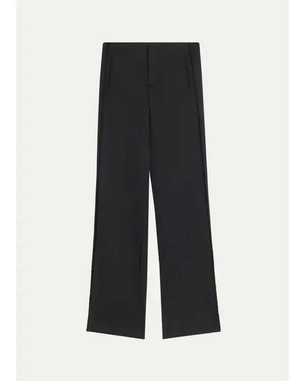 DIOTIMA Trine Handstitched Side Cutout Straight-leg Trousers