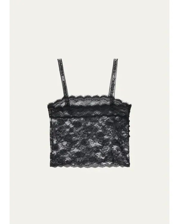 Saint Laurent Sleeveless Sheer Lace Lingerie Cami Top