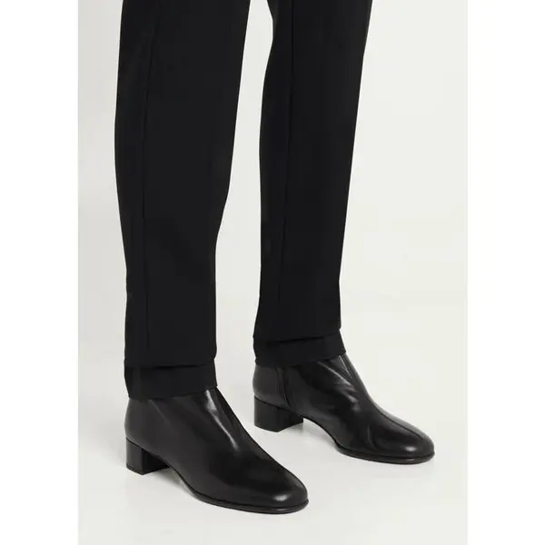 Prada 35mm Triangle Logo Leather Ankle Boots