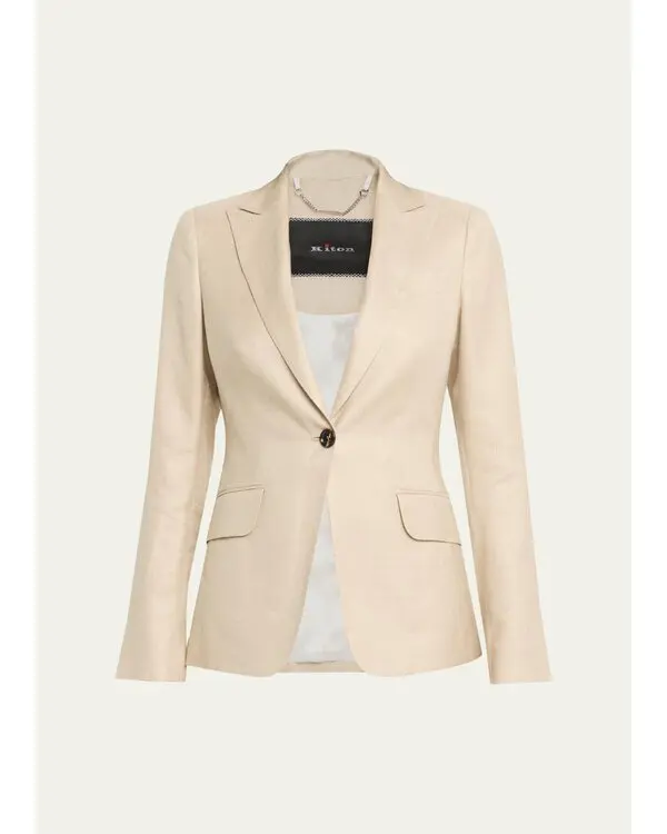 Kiton Shimmering Wool-blend Single-breasted Jacket