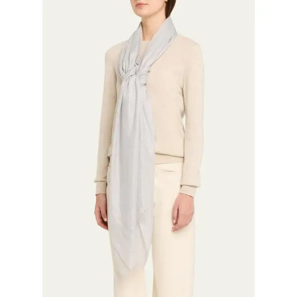 Brunello Cucinelli Sparkling Cashmere And Silk Scarf - Grey