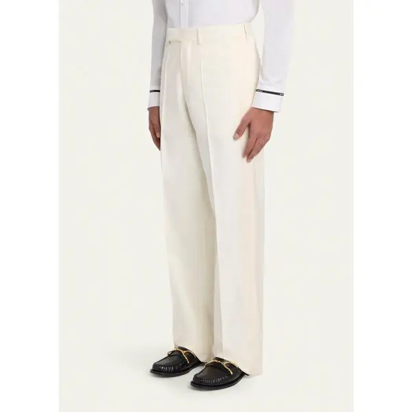 Alexander McQueen Wool Pintuck-pleated Wide-leg Trousers