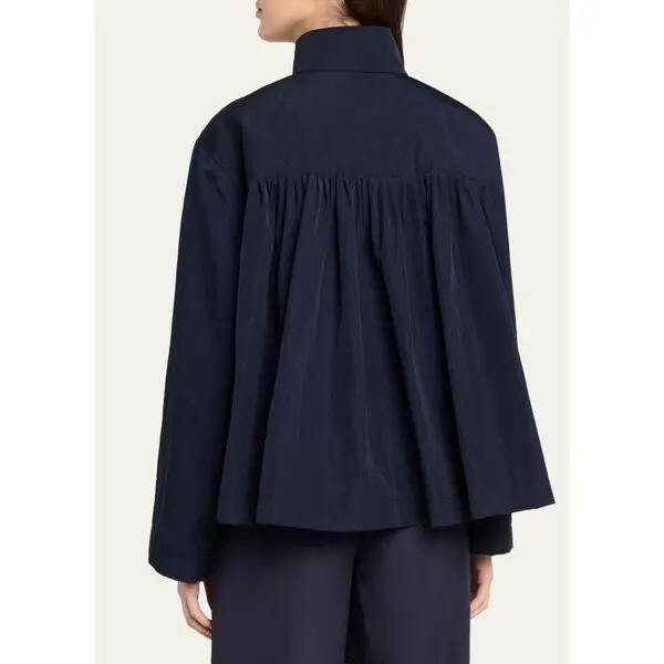 Lafayette 148 New York Funnel-neck Cavalry Twill Jacket - Ink