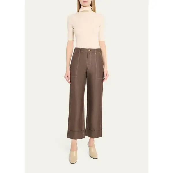 Lafayette 148 New York Highline Cuffed Linen-cotton Ankle Pants