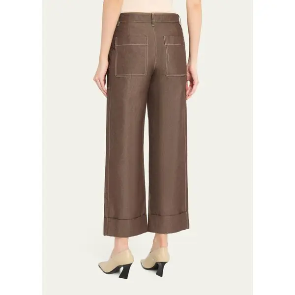 Lafayette 148 New York Highline Cuffed Linen-cotton Ankle Pants