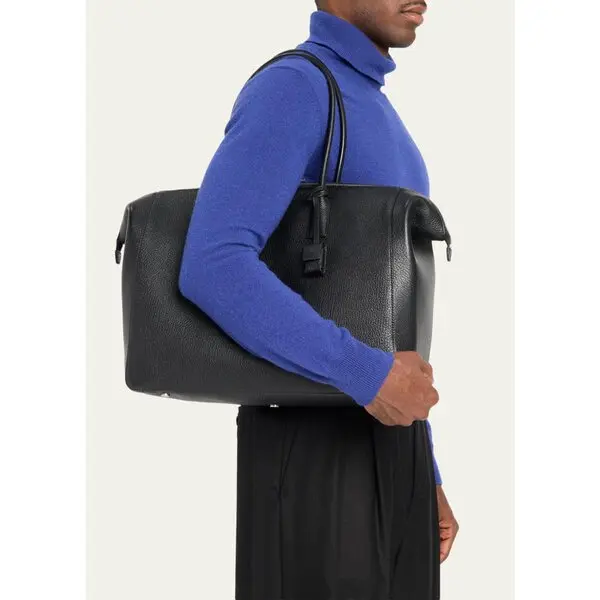 Saint Laurent North/south Doctor Bag In Grainy Leather