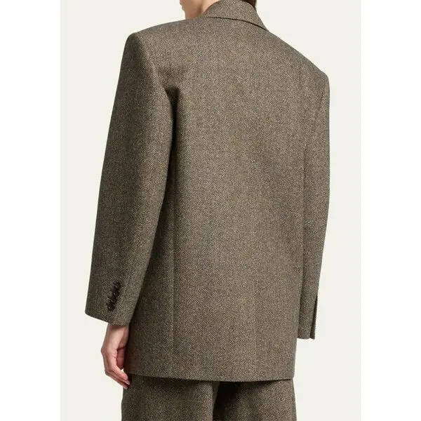 Saint Laurent Herringbone Wool Single-breasted Jacket