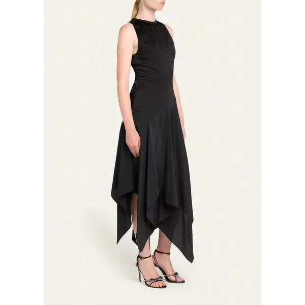 Alexander McQueen Sleeveless Flowy Handkerchief Midi Dress