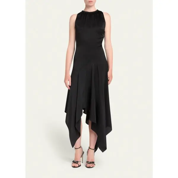 Alexander McQueen Sleeveless Flowy Handkerchief Midi Dress