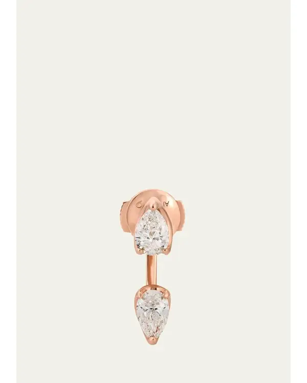 ANITA KO 18k Rose Gold Large Pear Diamond Orbit Earring, Single - Pnk